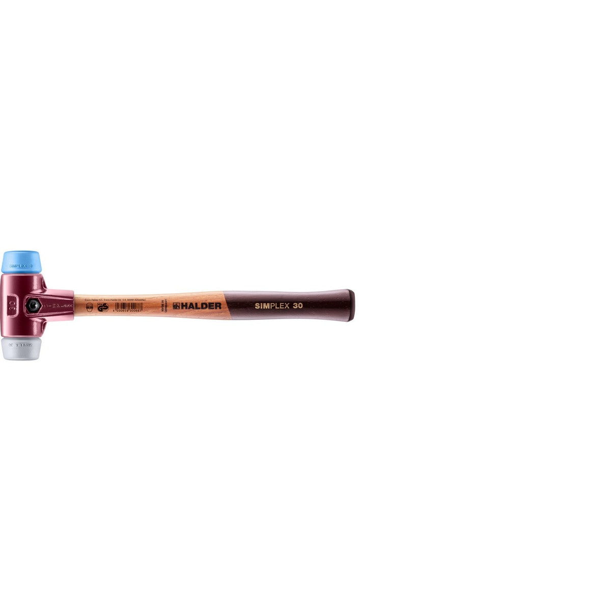 Halder 3013.030 Simplex Mallet with Soft Blue Rubber and Grey Rubber I – Blades Direct