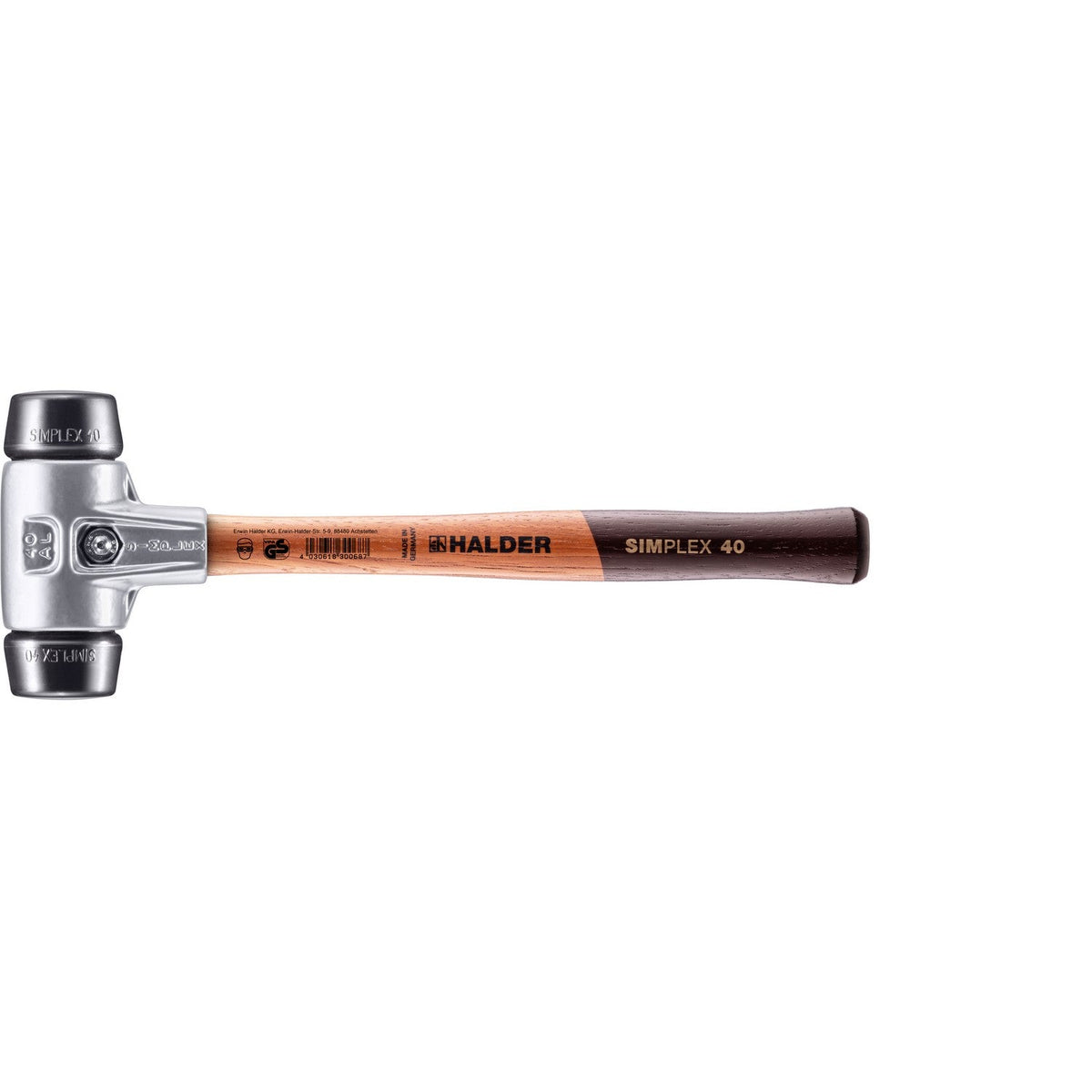Halder 3102.040 Simplex Mallet with Black Rubber Inserts Lightweight A – Blades Direct