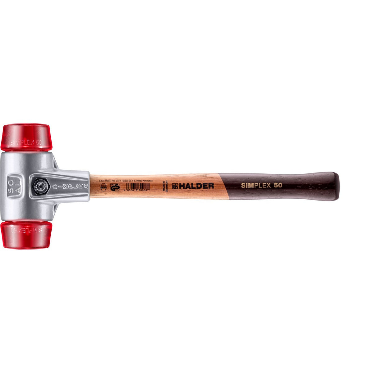 Halder 3106.050 Simplex Mallet with Red Acetate Plastic Inserts Lightw – Blades Direct