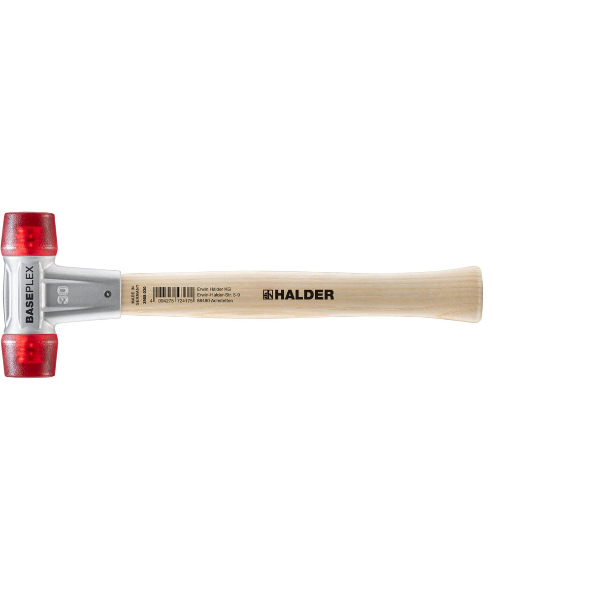 Halder 3906.030 Baseplex Mallet with Red Plastic Face Inserts Zinc Die – Blades Direct