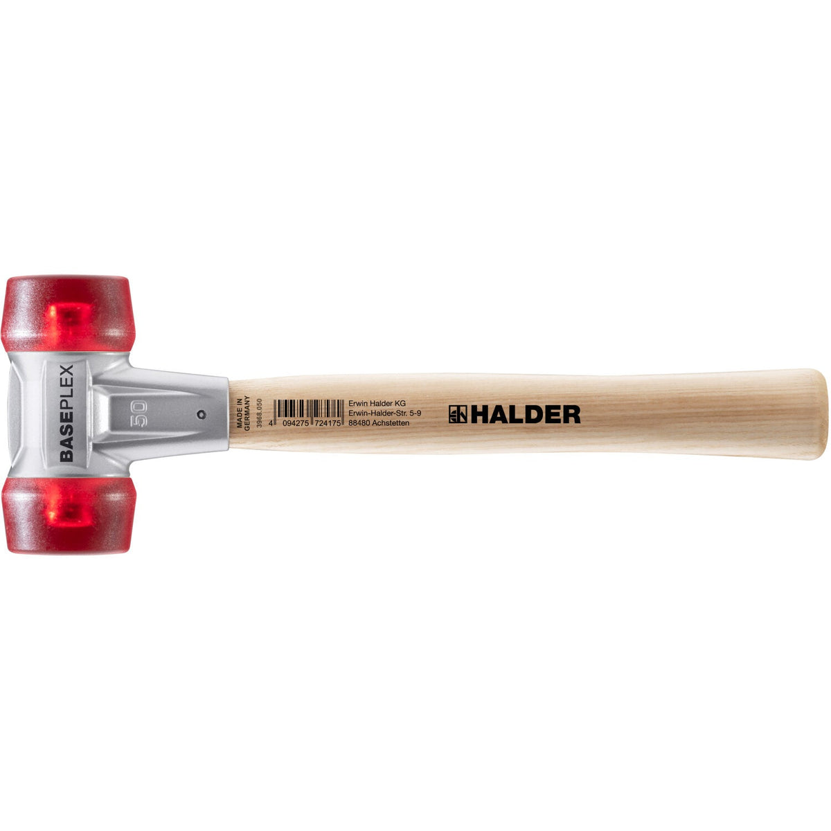 Halder 3906.050 Baseplex Mallet with Red Plastic Face Inserts Zinc Die – Blades Direct