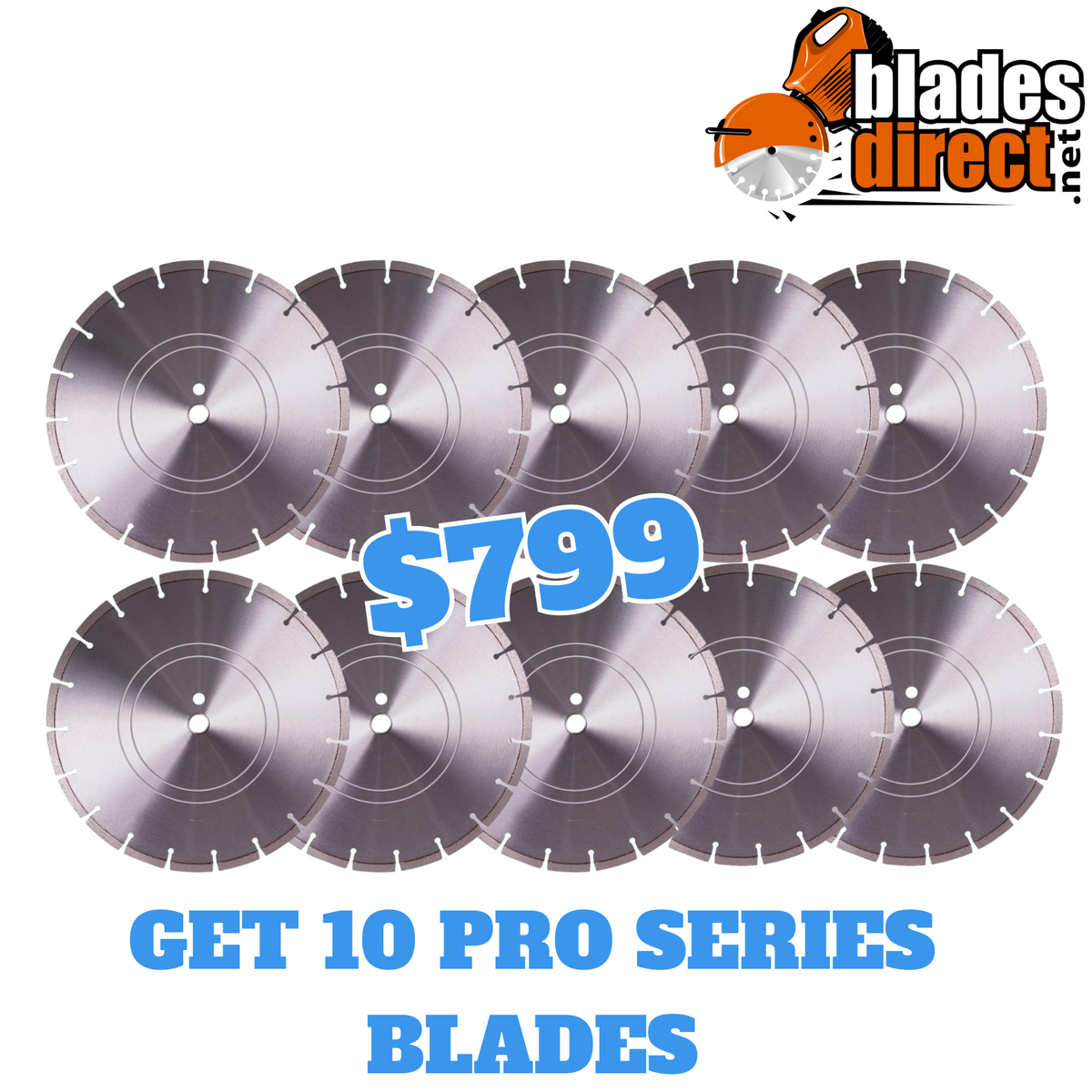 BLADESDIRECT.NET 14" Diamond Blades 10-Pack - OUR POPULAR PRO SERIES B – Blades Direct