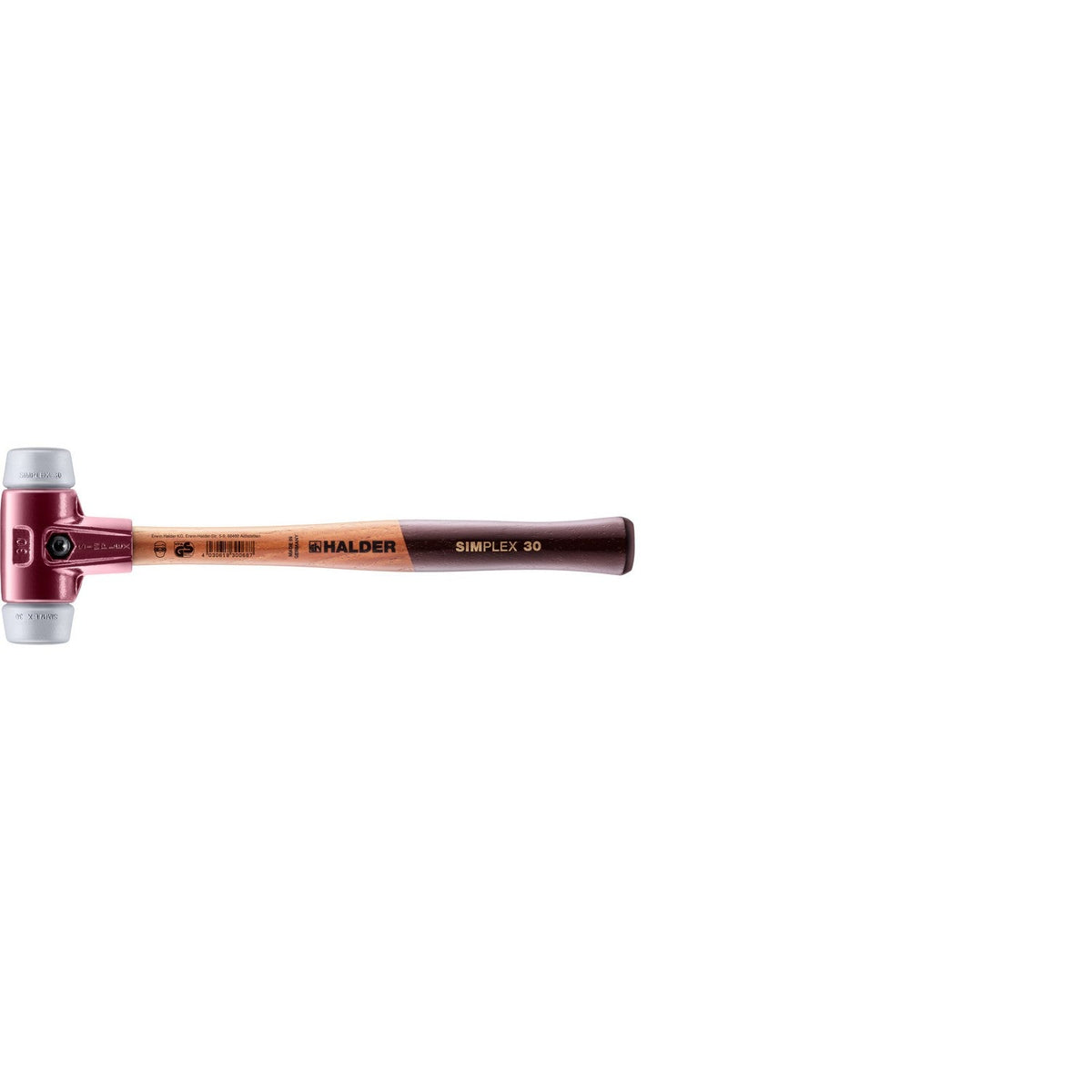 Halder 3003.030 Simplex Mallet with Grey Rubber Inserts, Non-Marring ...