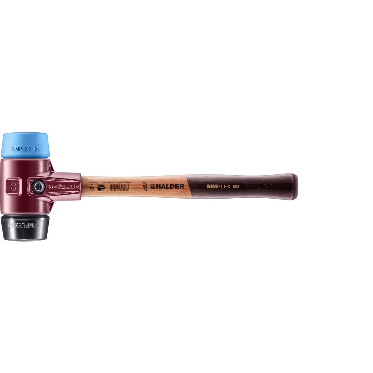 Halder 3012.060 Simplex Mallet with Soft Blue Rubber (non-marring) and ...