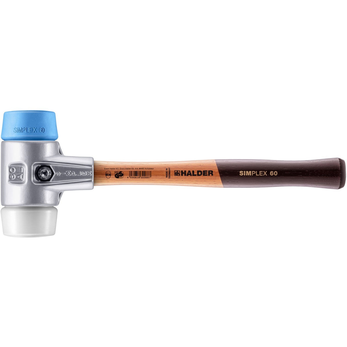 Halder 3117.060 Simplex Mallet with Soft Blue Rubber and Superplastic ...