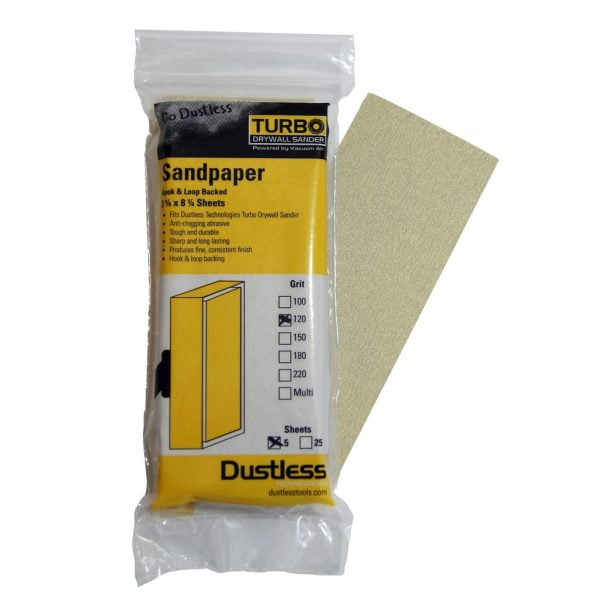 Dustless Technologies - Sandpaper 120 Grit 5 Pack - 54101 – Blades Direct
