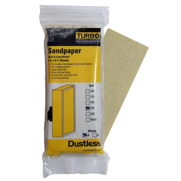 Dustless Technologies - Sandpaper 180 Grit 25 Pack - 54202 – Blades Direct