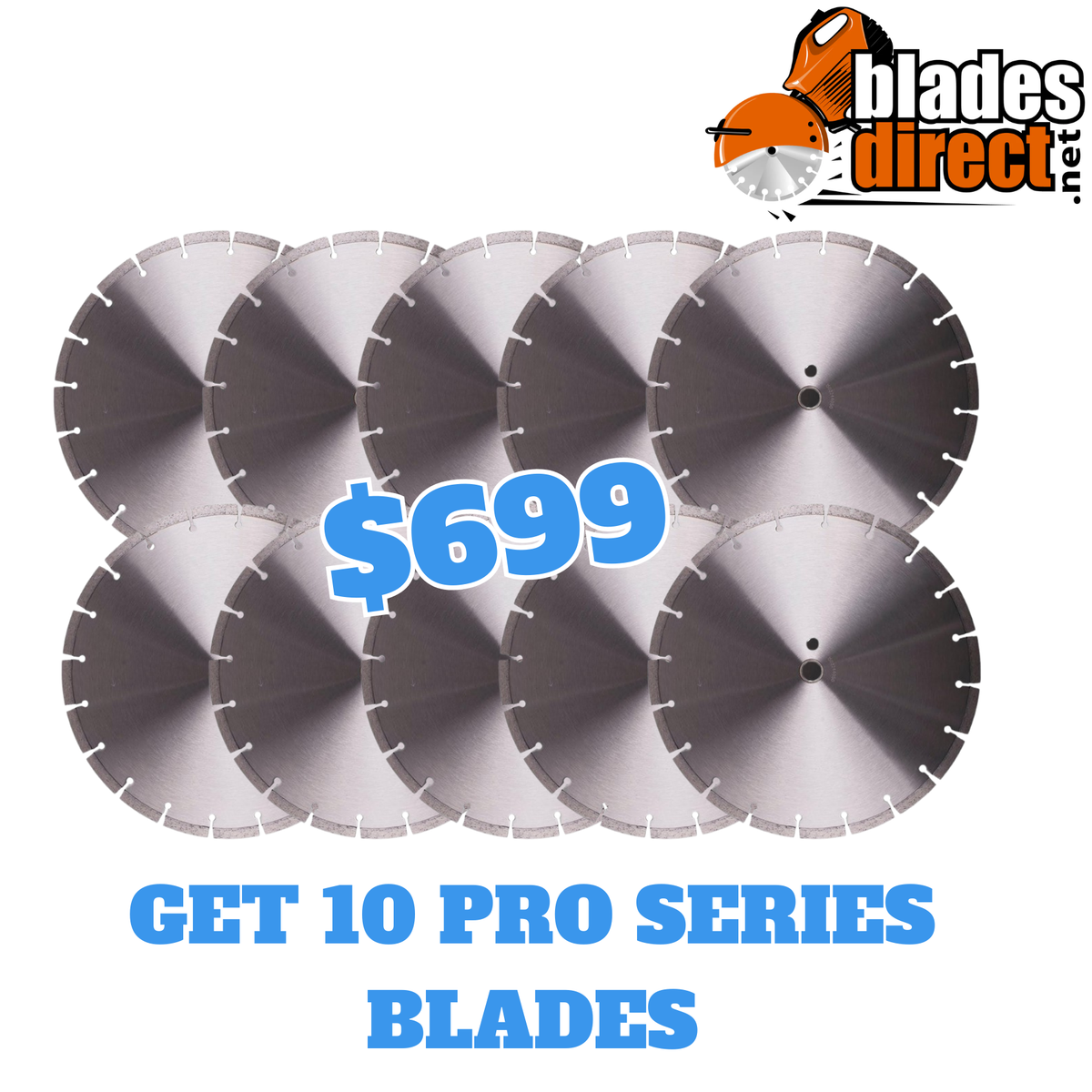 BLADESDIRECT.NET 14" Diamond Blades 10-Pack - OUR POPULAR PRO SERIES B ...
