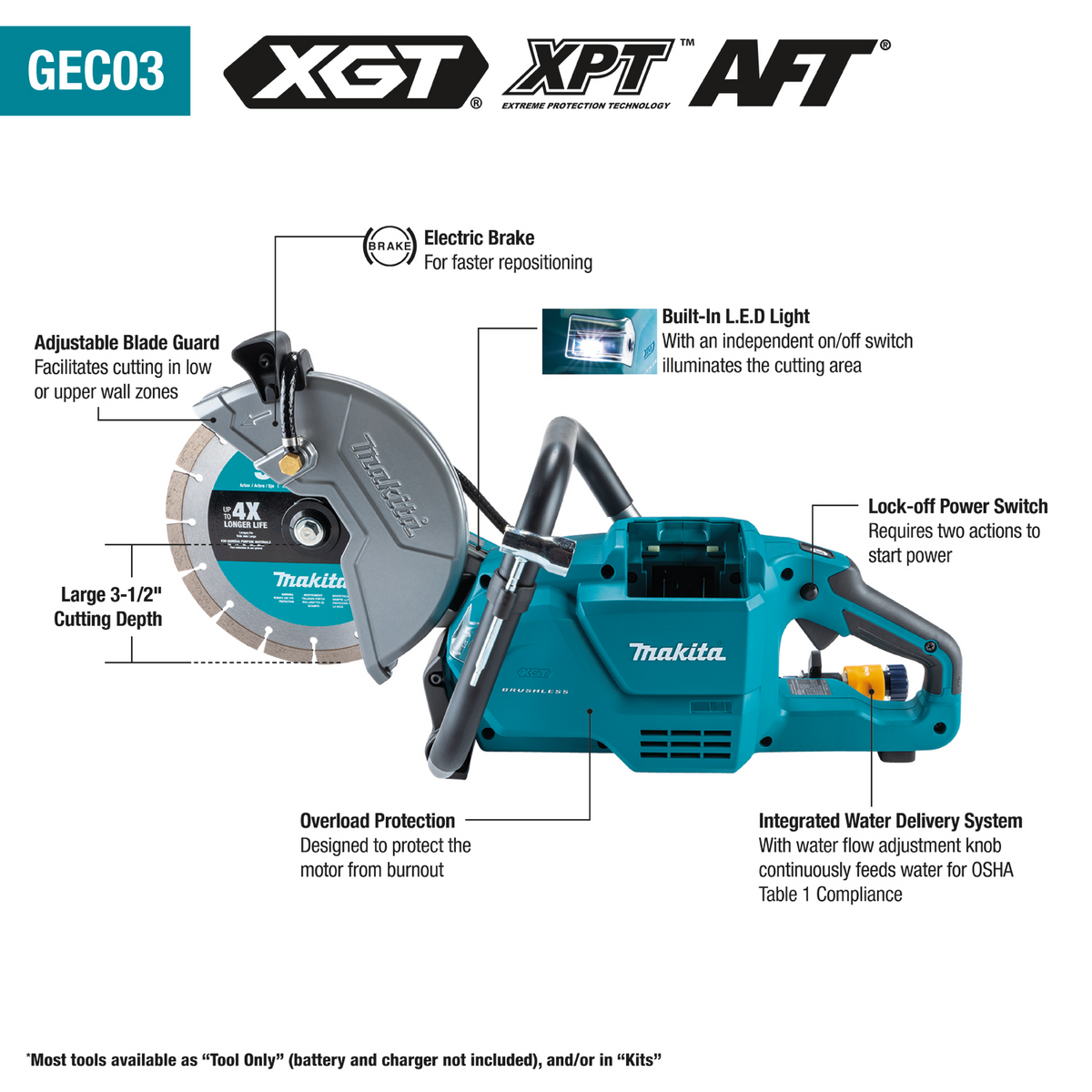 40V max XGT® Brushless Cordless 9" Power Cutter Kit, with AFT®, Electr ...