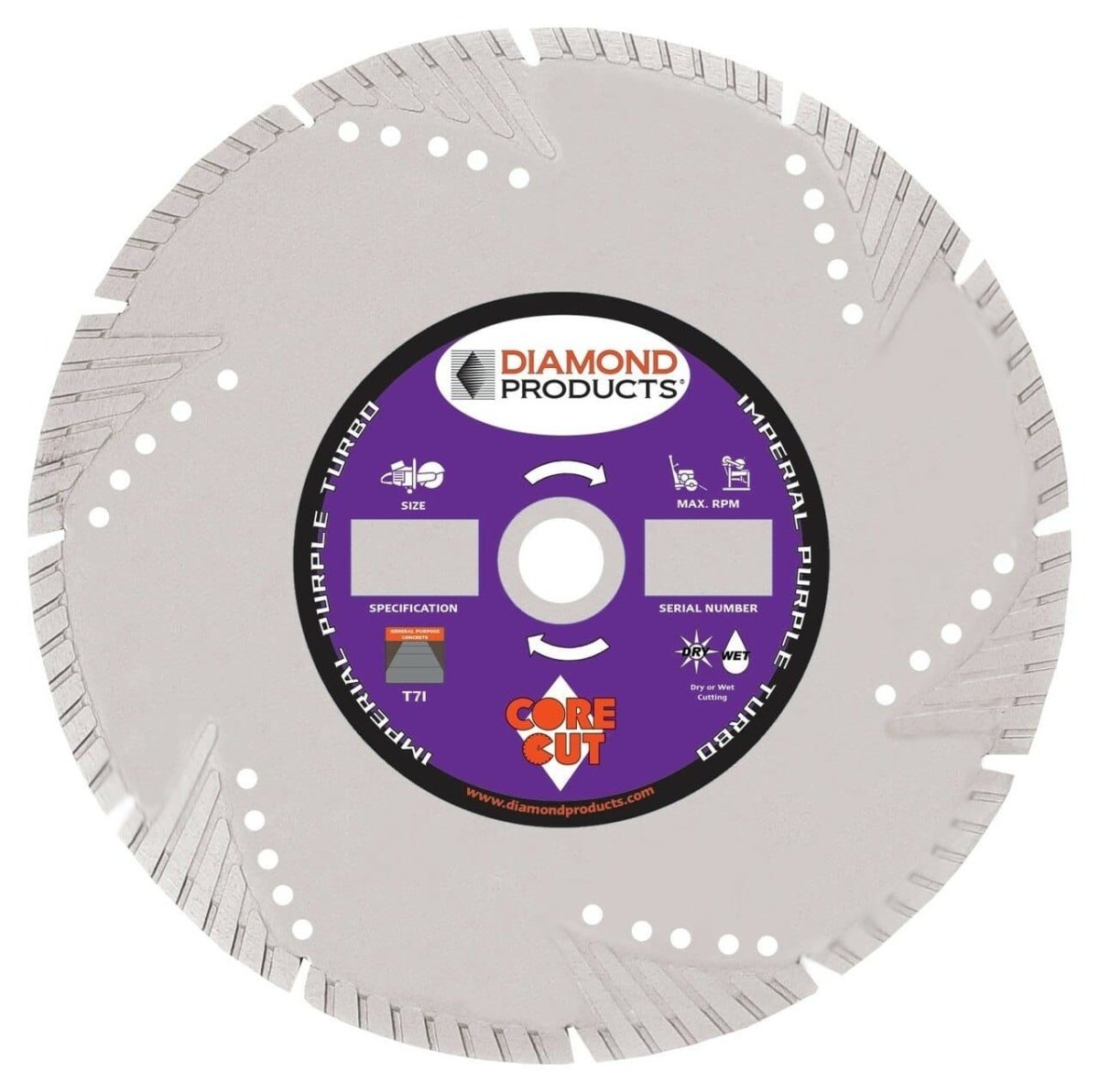 Imperial Purple High Speed Turbo Blade for Concrete – Blades Direct